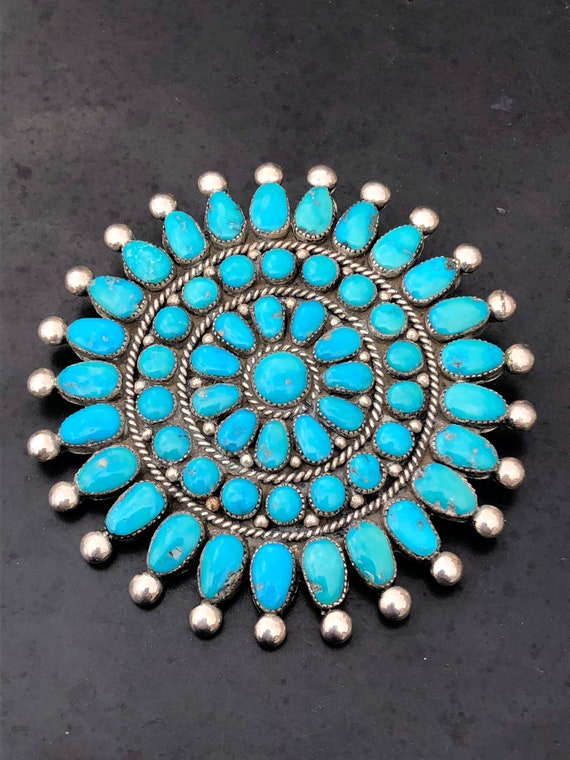 Native American Zuni Cluster Manta Pin Brooch Signed … - Gem