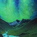 Northern Lights Art Print, Aurora Borealis, Landscape Painting, Acrylic ...