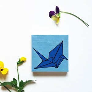Blue Crane. Blue Paper Crane Painting. Baby Blue Crane, Baby Boy Decor ...