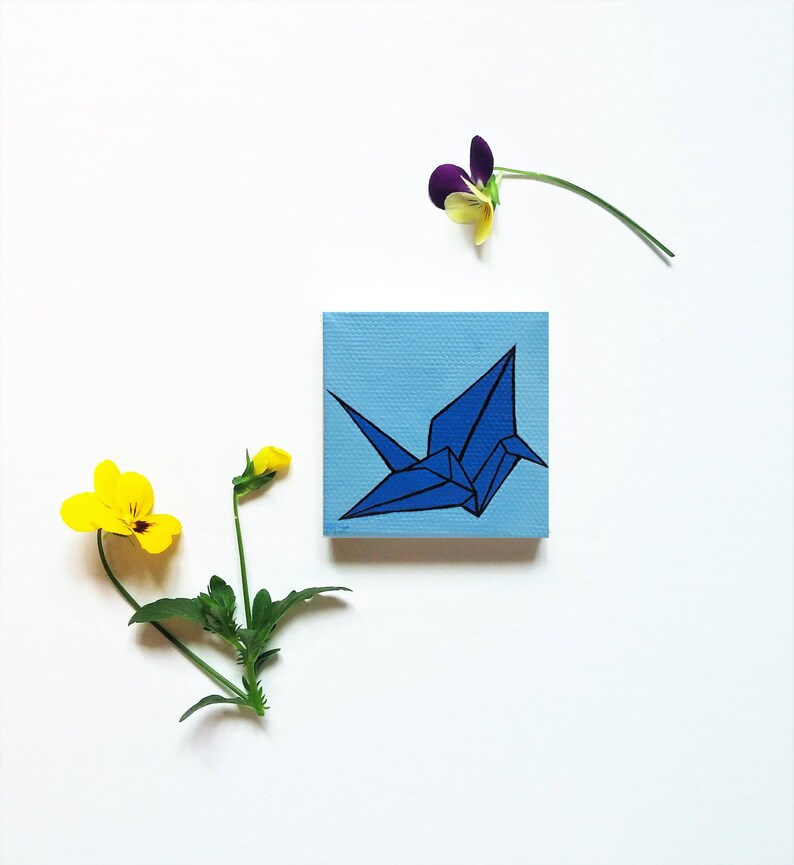 Blue Crane. Blue Paper Crane Painting. Baby Blue Crane Baby | Etsy Canada