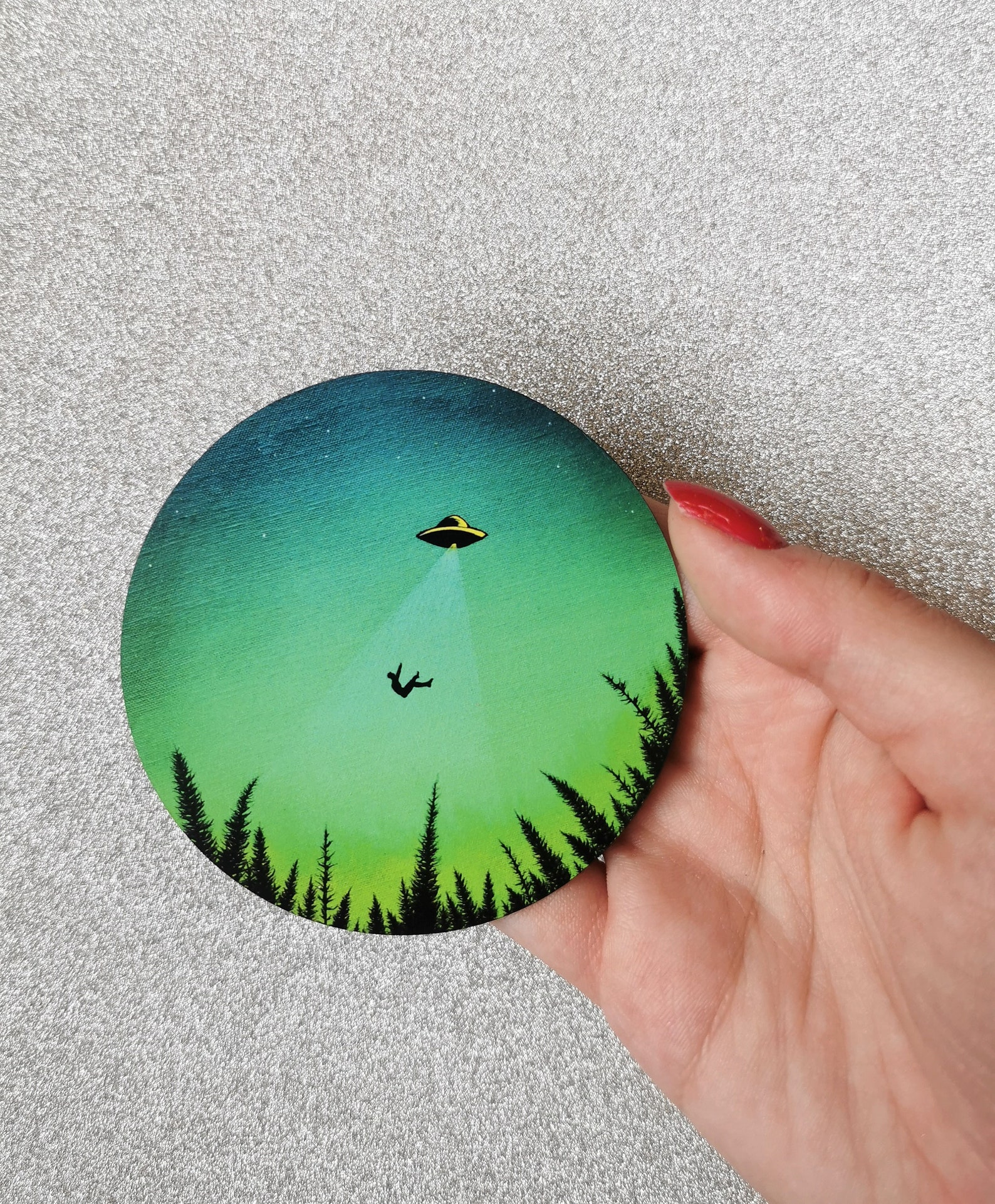 UFO Magnet Alien Magnet UFO Art Fridge Magnet Vinyl Cut - Etsy