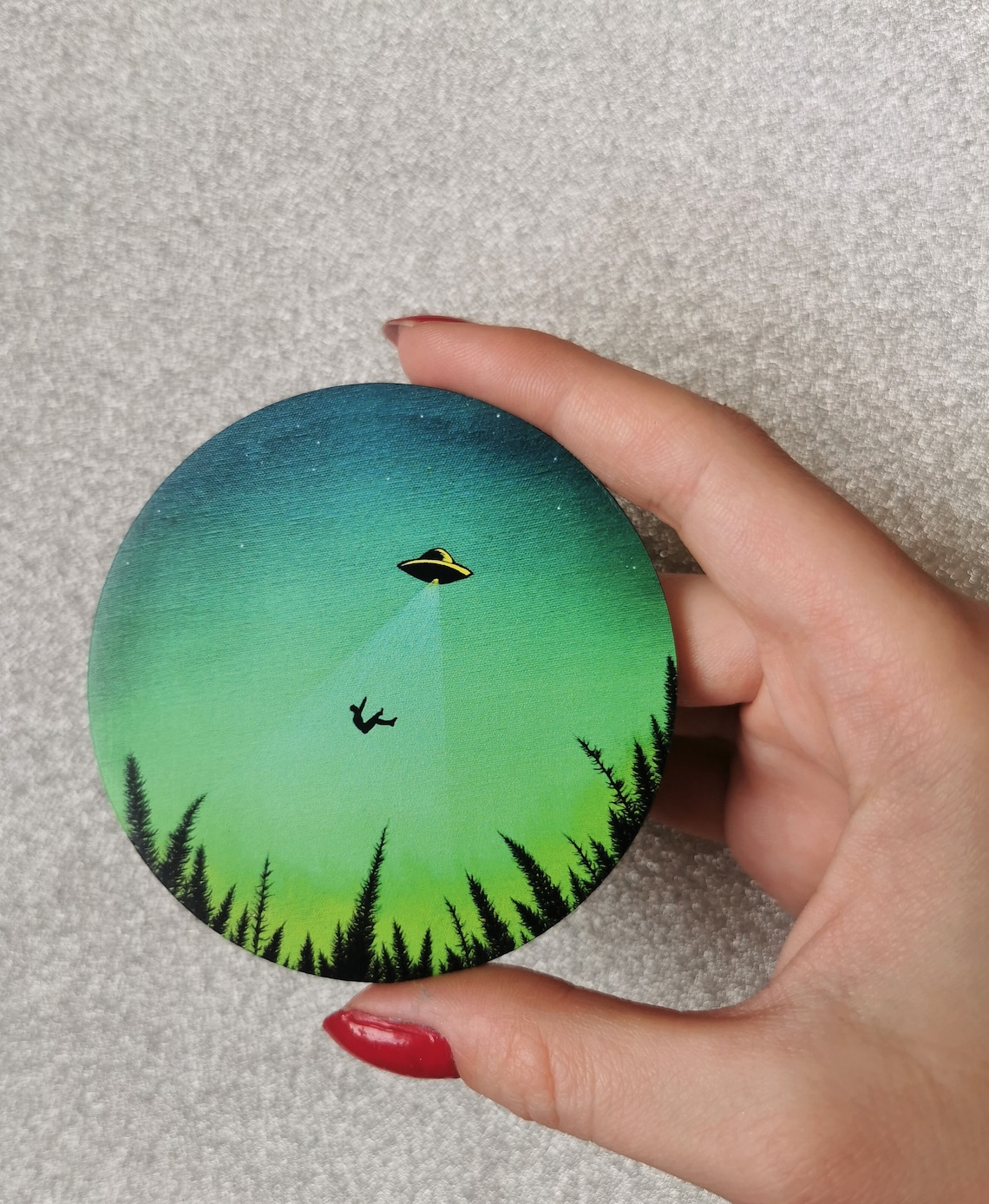 UFO Magnet Alien Magnet UFO Art Fridge Magnet Vinyl Cut - Etsy