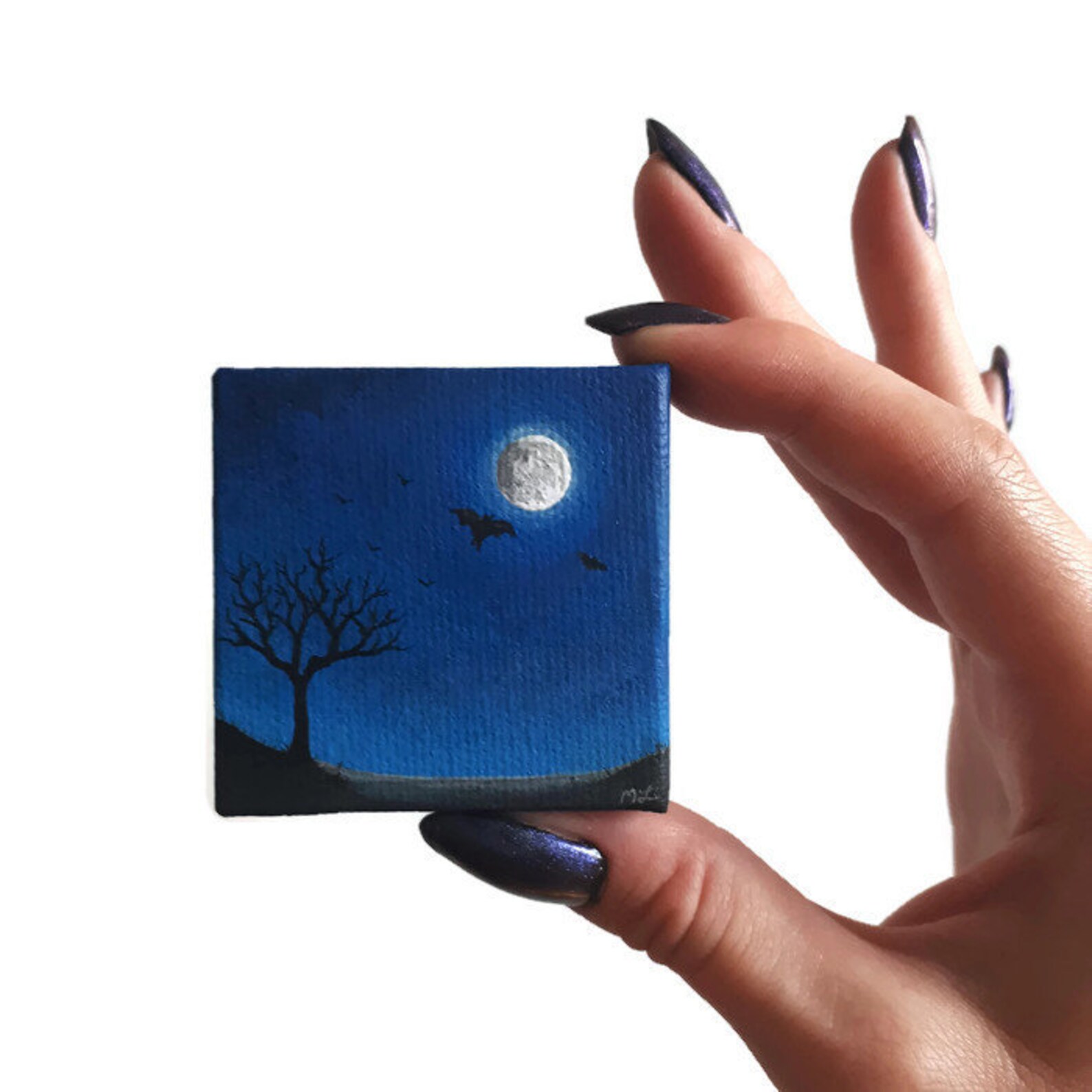 Spooky Painting, Halloween Art, Full Moon, Creepy Art, Doll Diorama Art ...