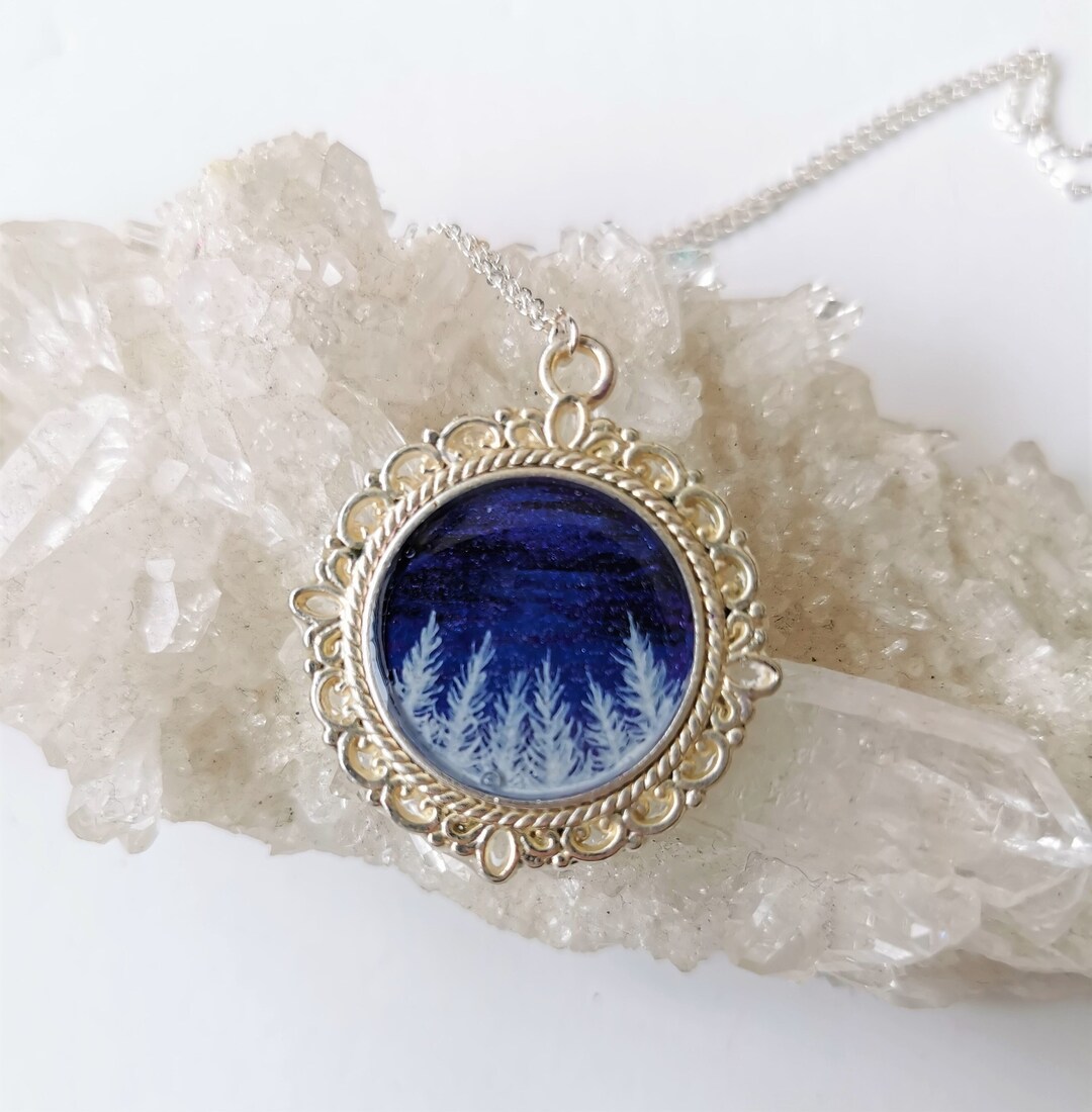 White Forest Filigree Pendant, Forest Necklace Pendant, Nature Jewelry ...