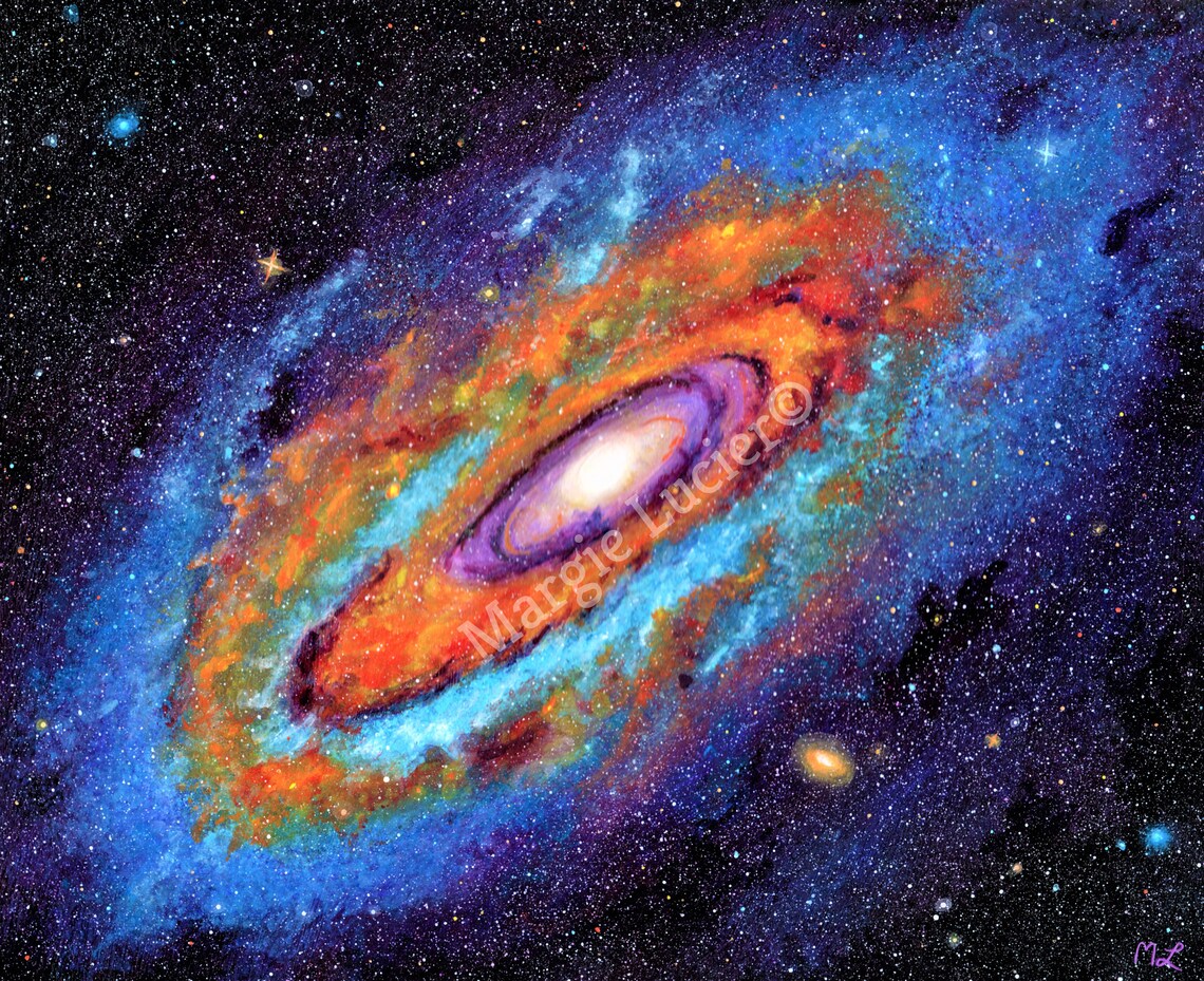 Andromeda Galaxy Print Space Painting Art Print Astronomy - Etsy Australia