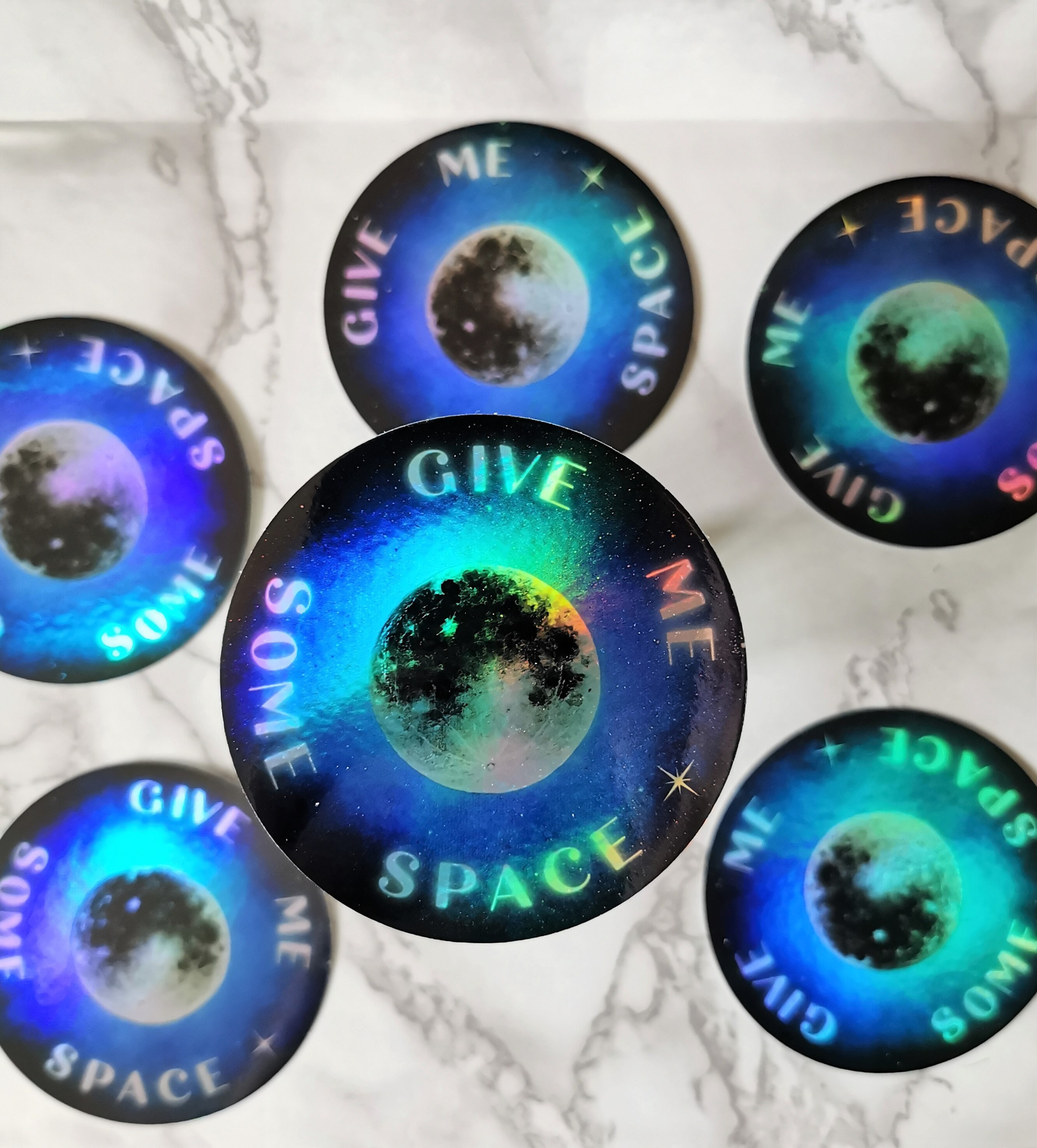 Give Me Space Holographic Sticker I Need Space Viny Round | Etsy