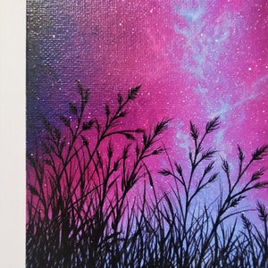 Nightfall, Original Acrylic Painting, Colorful Night Time Scene ...