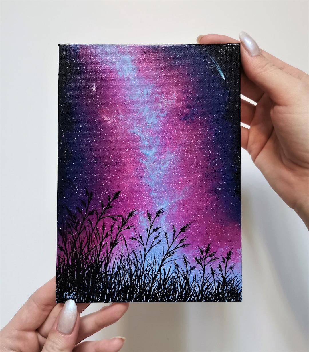 Nightfall, Original Acrylic Painting, Colorful Night Time Scene ...