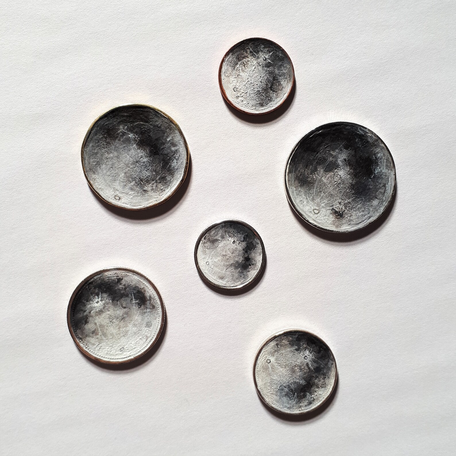 Full Moon Painted on Coins Moon on A Quarter Coin Art - Etsy