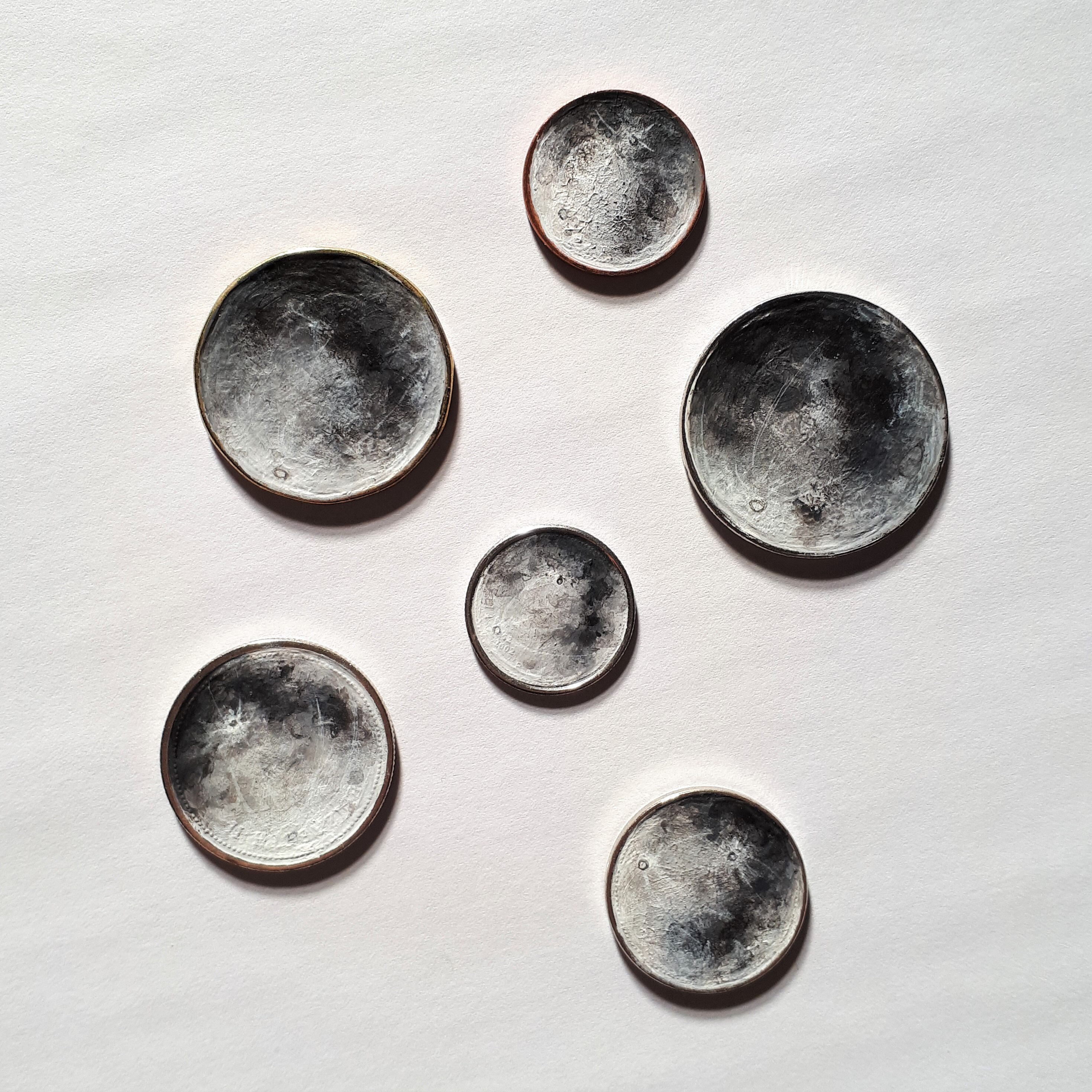 Full Moon Painted on Coins Moon on A Quarter Coin Art - Etsy