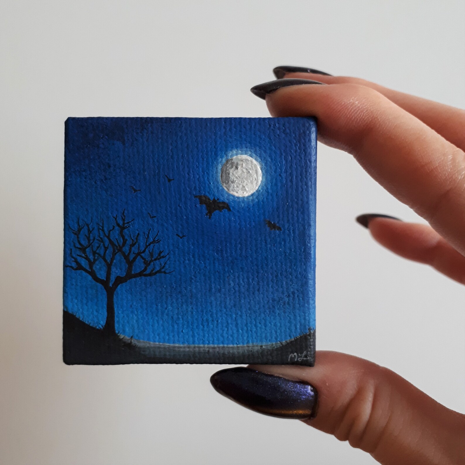 Spooky Painting, Halloween Art, Full Moon, Creepy Art, Doll Diorama Art ...