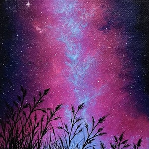 Nightfall, Original Acrylic Painting, Colorful Night Time Scene ...