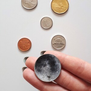 Full Moon Painted on Coins, Moon on A Quarter, Coin Art, Painted Coin ...