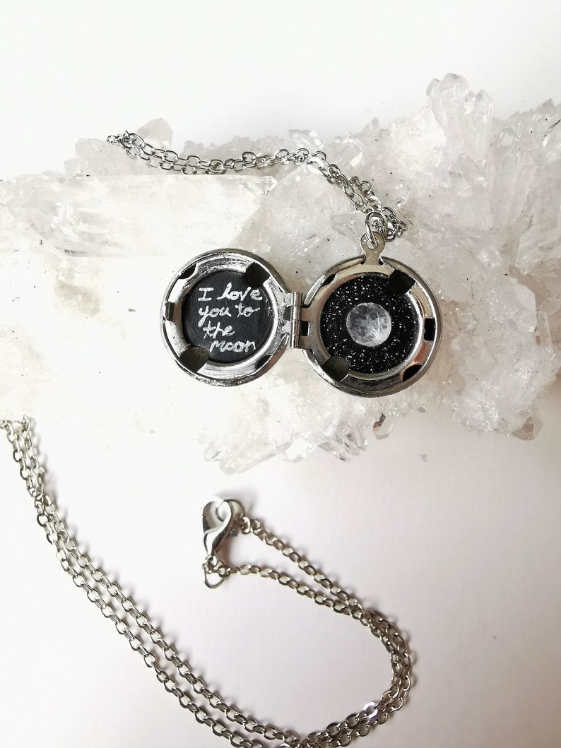 MADE TO ORDER I Love You to the Moon Locket Silver - Etsy
