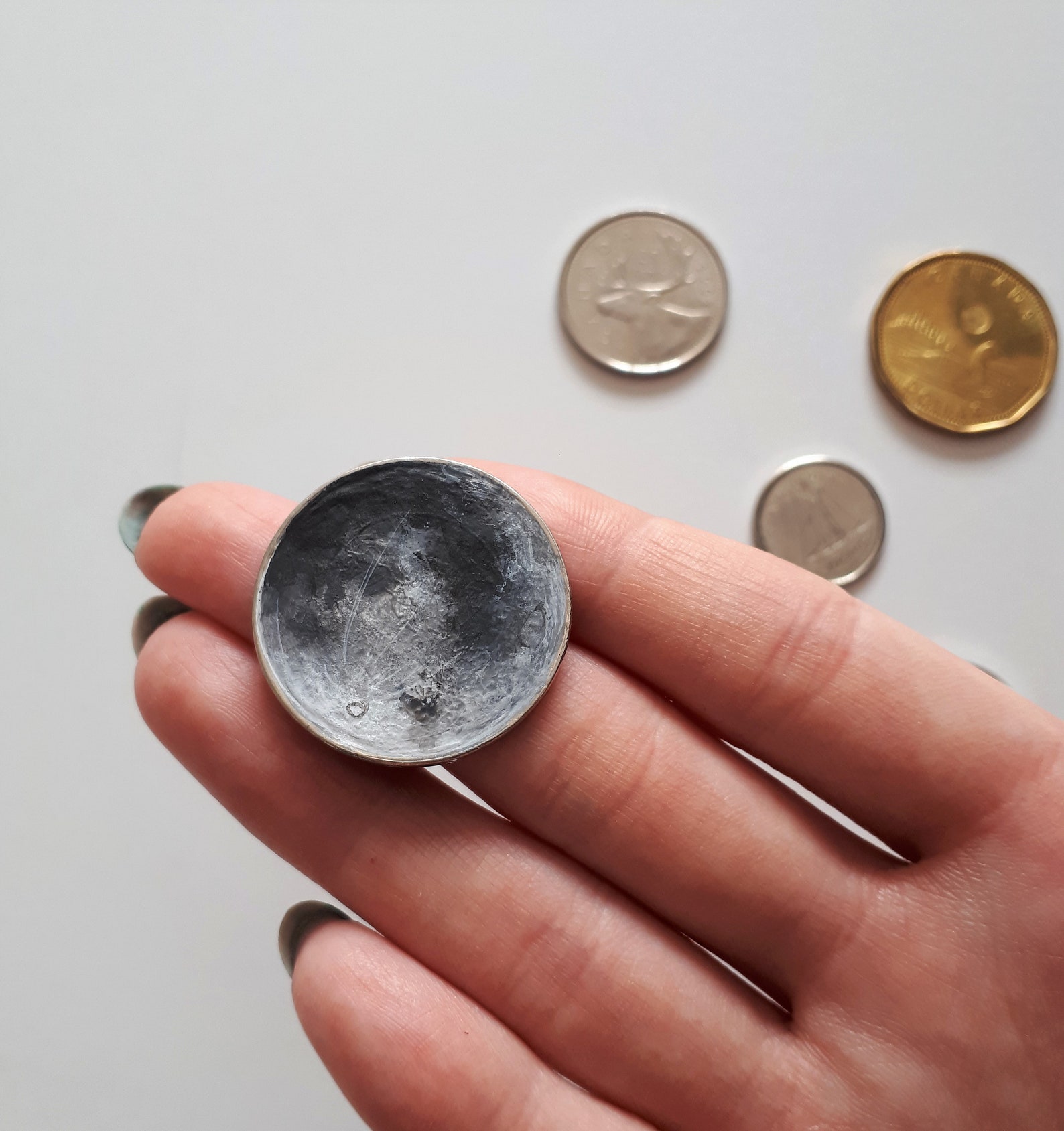 Full Moon Painted on Coins Moon on A Quarter Coin Art - Etsy