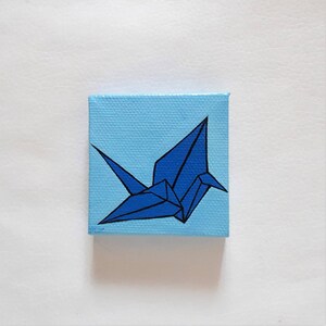 Blue Crane. Blue Paper Crane Painting. Baby Blue Crane, Baby Boy Decor ...