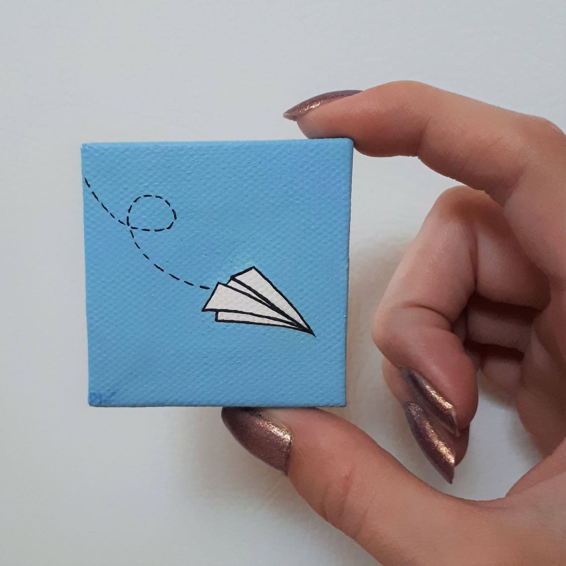 Little Paper Airplane Art Blue Paper Airplane Paper Plane - Etsy
