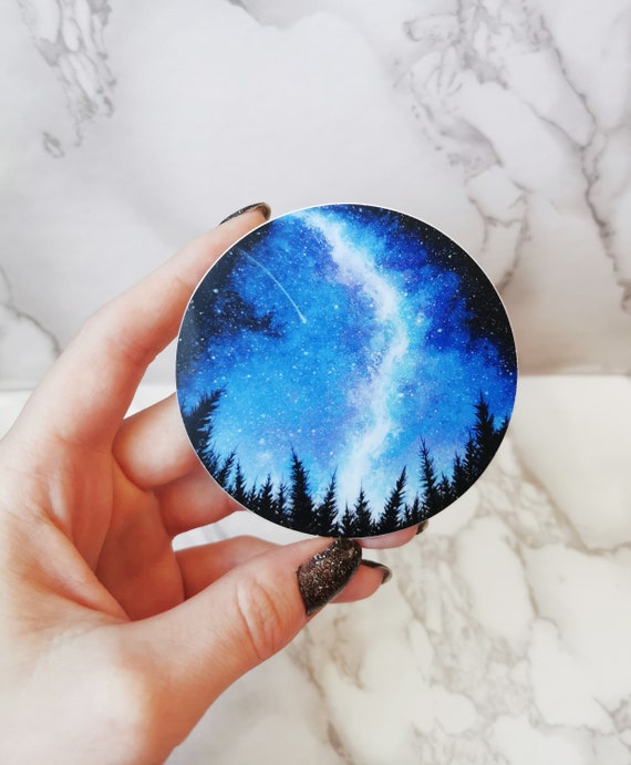 Starry Night Sticker Night Sky Vinyl Round Sticker Matte | Etsy Canada