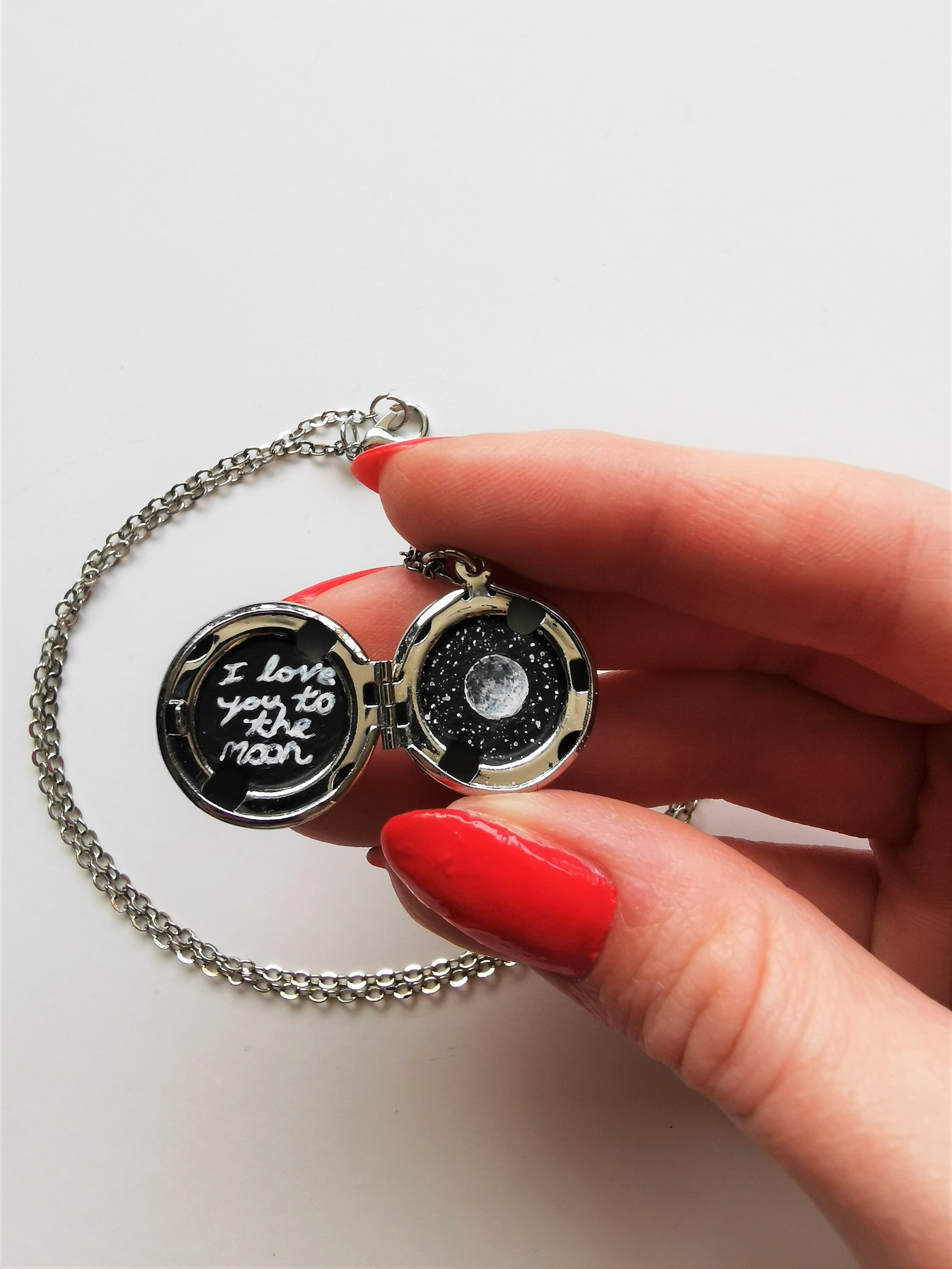 MADE TO ORDER I Love You to the Moon Locket Silver - Etsy