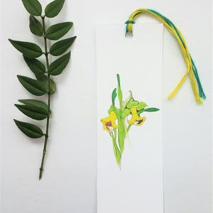 Yellow Flower Bookmark, Flower Girls Book Mark, Green and Yellow ...