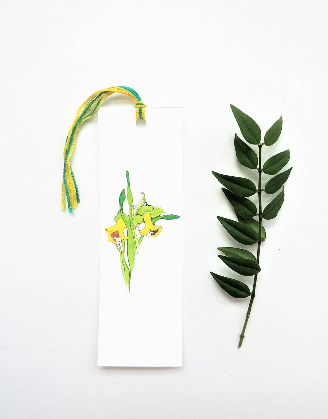 Yellow Flower Bookmark, Flower Girls Book Mark, Green and Yellow ...