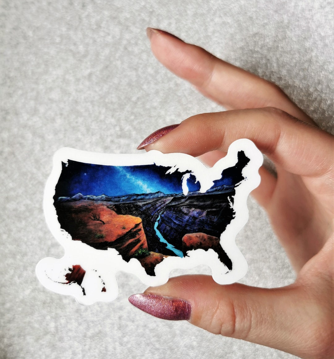 United States Sticker, USA Clear Sticker Map, America Vinyl Cut Sticker ...