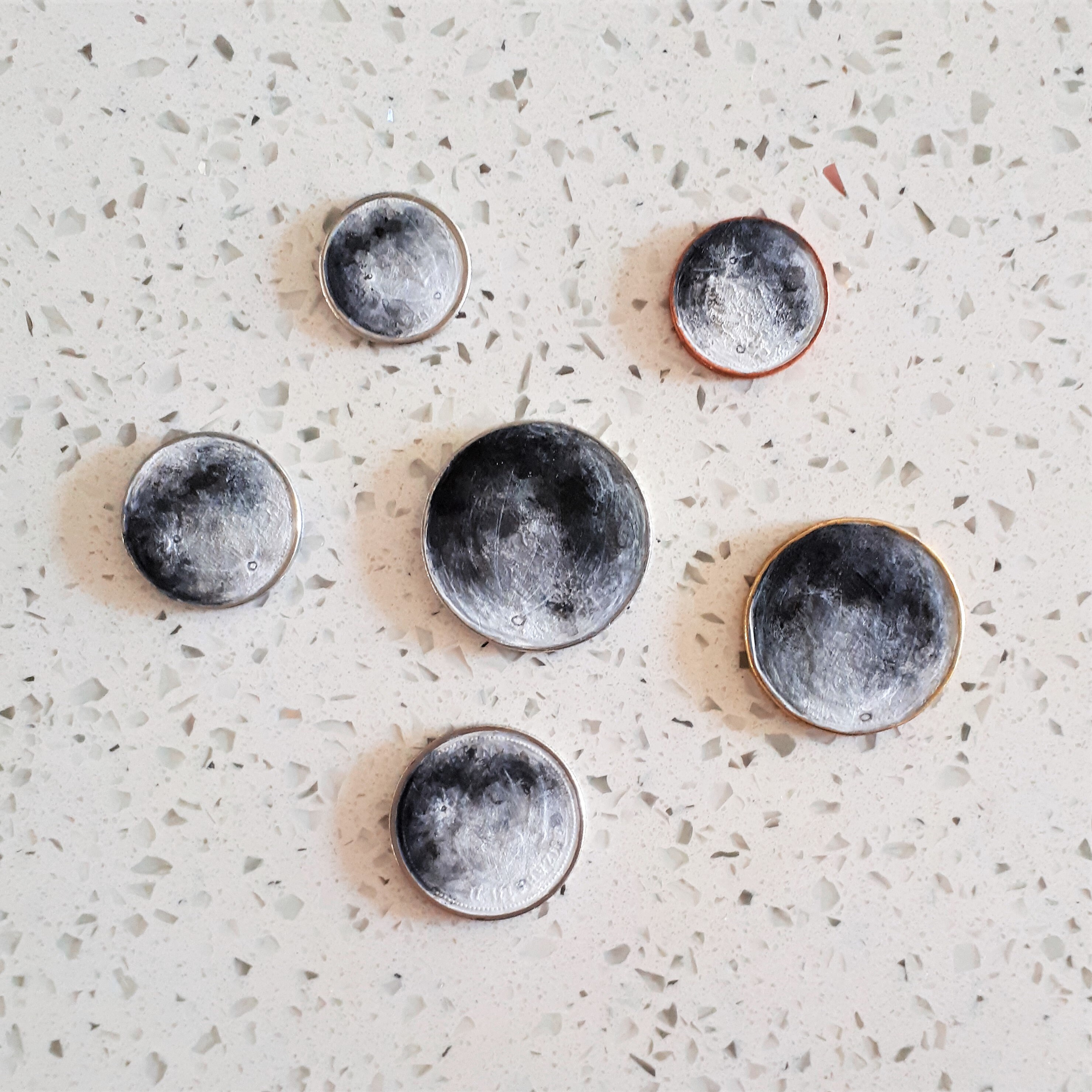 Full Moon Painted on Coins Moon on A Quarter Coin Art | Etsy