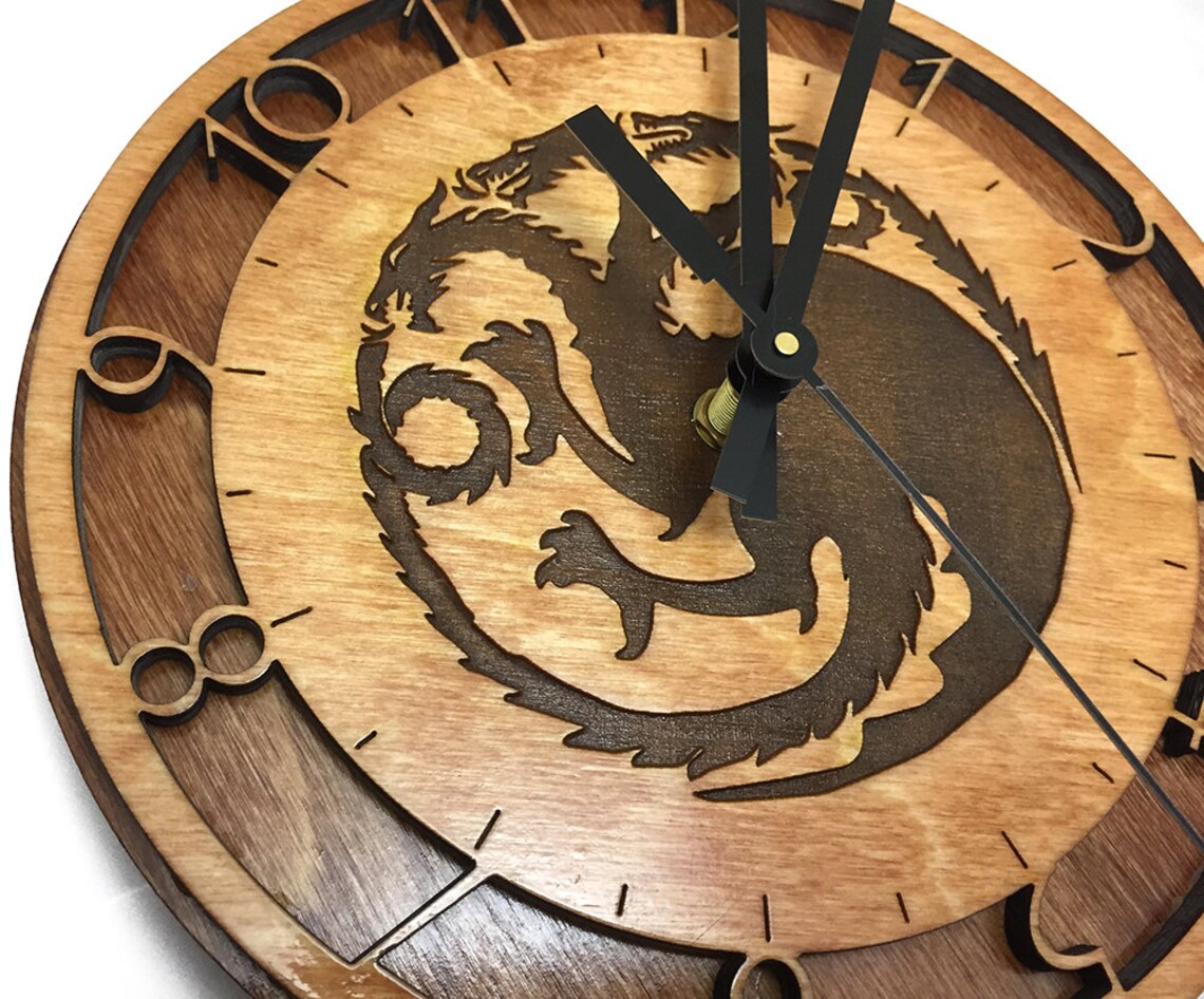 Game of Thrones Targaryen Sigil Wall Clock - Etsy