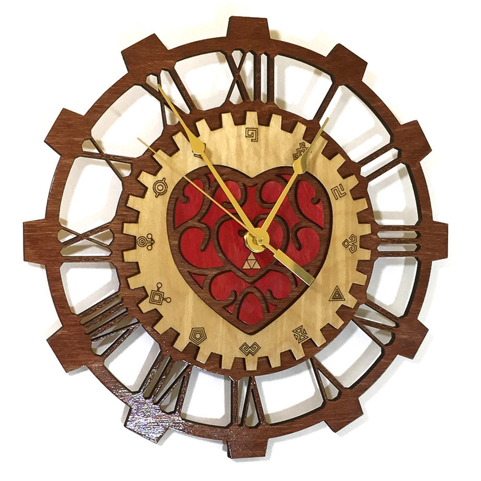 Legend of Zelda Heart Container and Timegate Gear Clock - Etsy