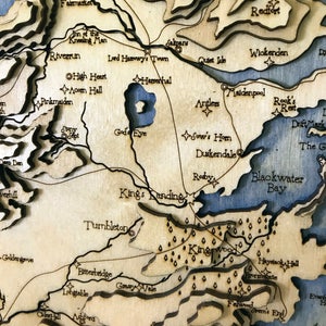 Game of Thrones Inspired Lasercut Wooden Topographic Map Westeros - Etsy