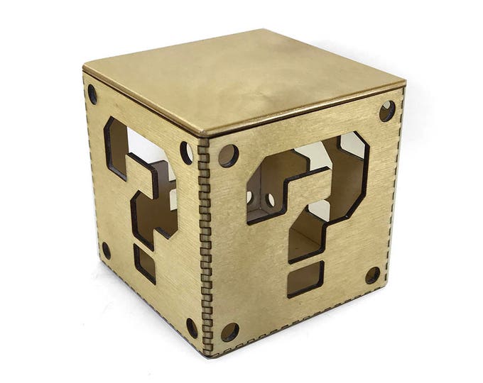 Lasercut Super Mario Bros Question Mark 4in Box With Lid - Etsy