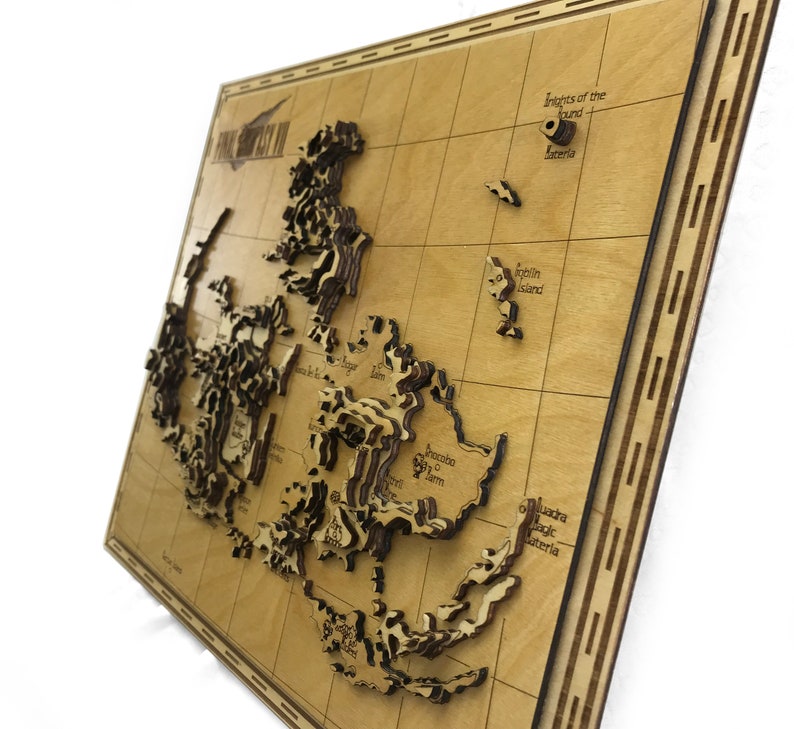 Final Fantasy VII Laser Cut Topographic Map - Etsy