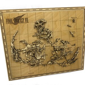 Final Fantasy VII Laser Cut Topographic Map - Etsy