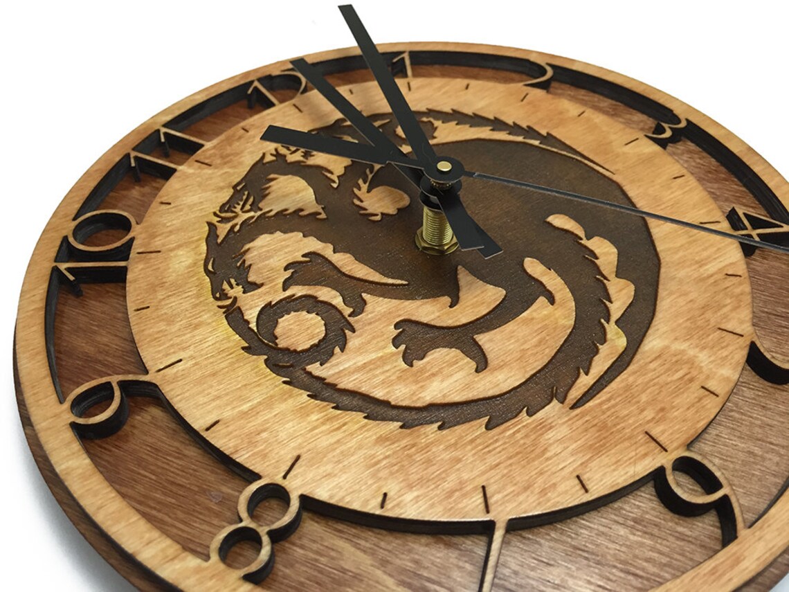 Game of Thrones Targaryen Sigil Wall Clock - Etsy