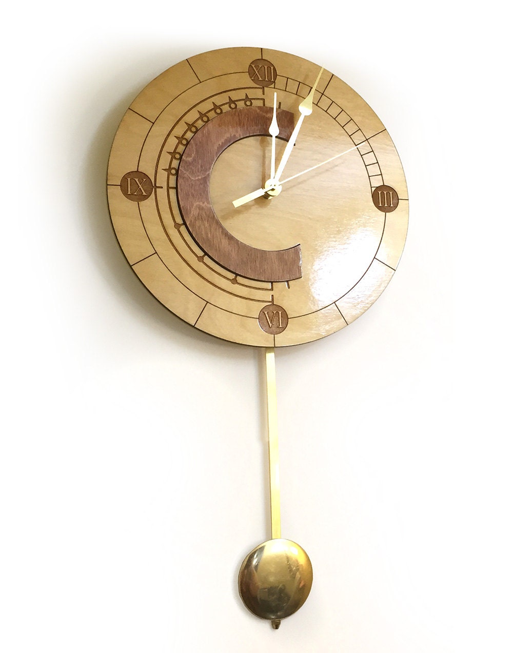 Wooden Chrono Trigger Clock With Swinging Pendulum | Etsy