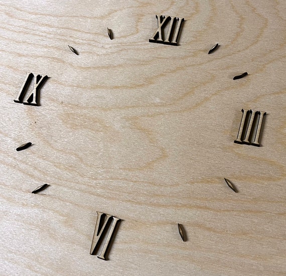 Lasercut Tall and Narrow Clock Roman Numerals 12 3 6 9 and | Etsy