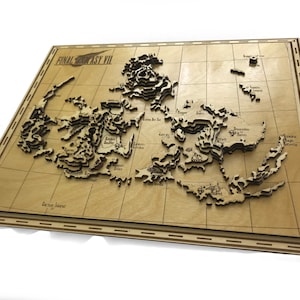 Final Fantasy VII Laser Cut Topographic Map - Etsy