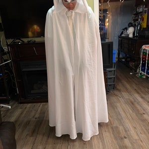 White Cotton Cloak With Pointed Hood - Etsy