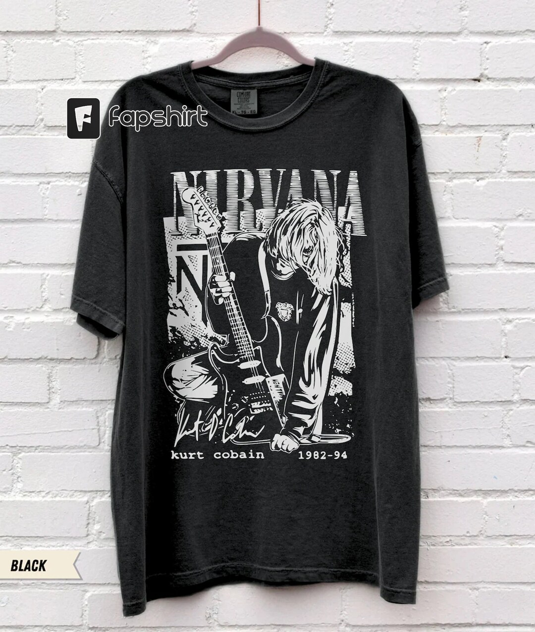 Nirvana Unisex Shirt Comfort Colors® Kurt Cobain Poster Tee - Etsy