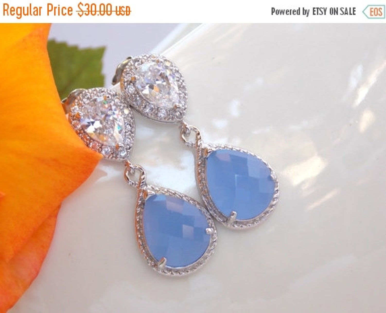 Wedding Jewelry, Cubic Zirconia and Ice Blue Earrings, Bridal Jewelry ...