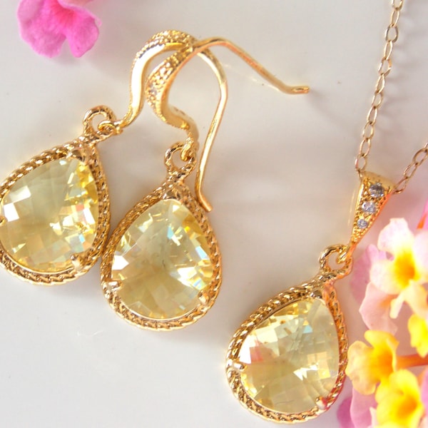 Yellow Jewelry Set - Etsy