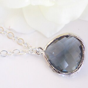 Wedding Jewelry, Grey Necklace, Charcoal, Gray, Bridesmaid Jewelry ...