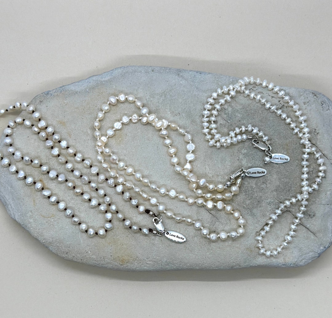 Freshwater Potato Pearls in Small or Medium Sizes Hand Knotted Onto ...