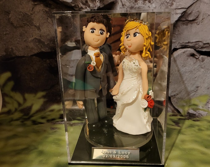 Polymer Clay Wedding cake Toppers and figurines by Lucystoppers