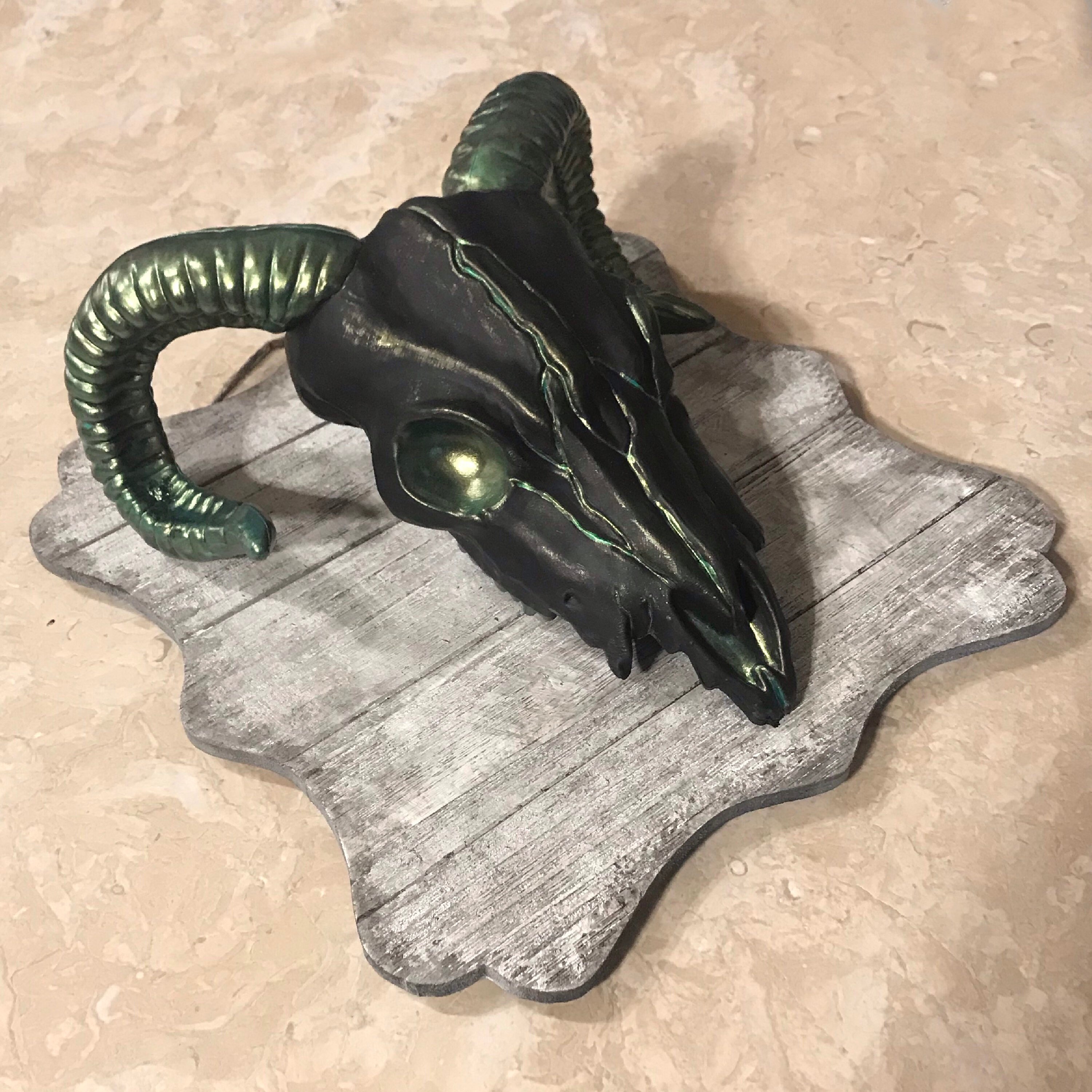 Metallic Ram Skull Wall Mount Halloween Decor | Etsy