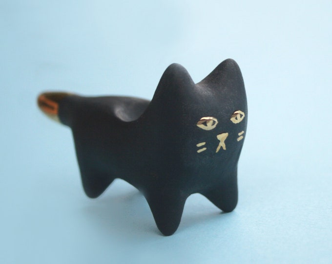 CAT PIPE / BLACK Cat Ceramic Smoking Pipe / Porcelain Pipe / - Etsy