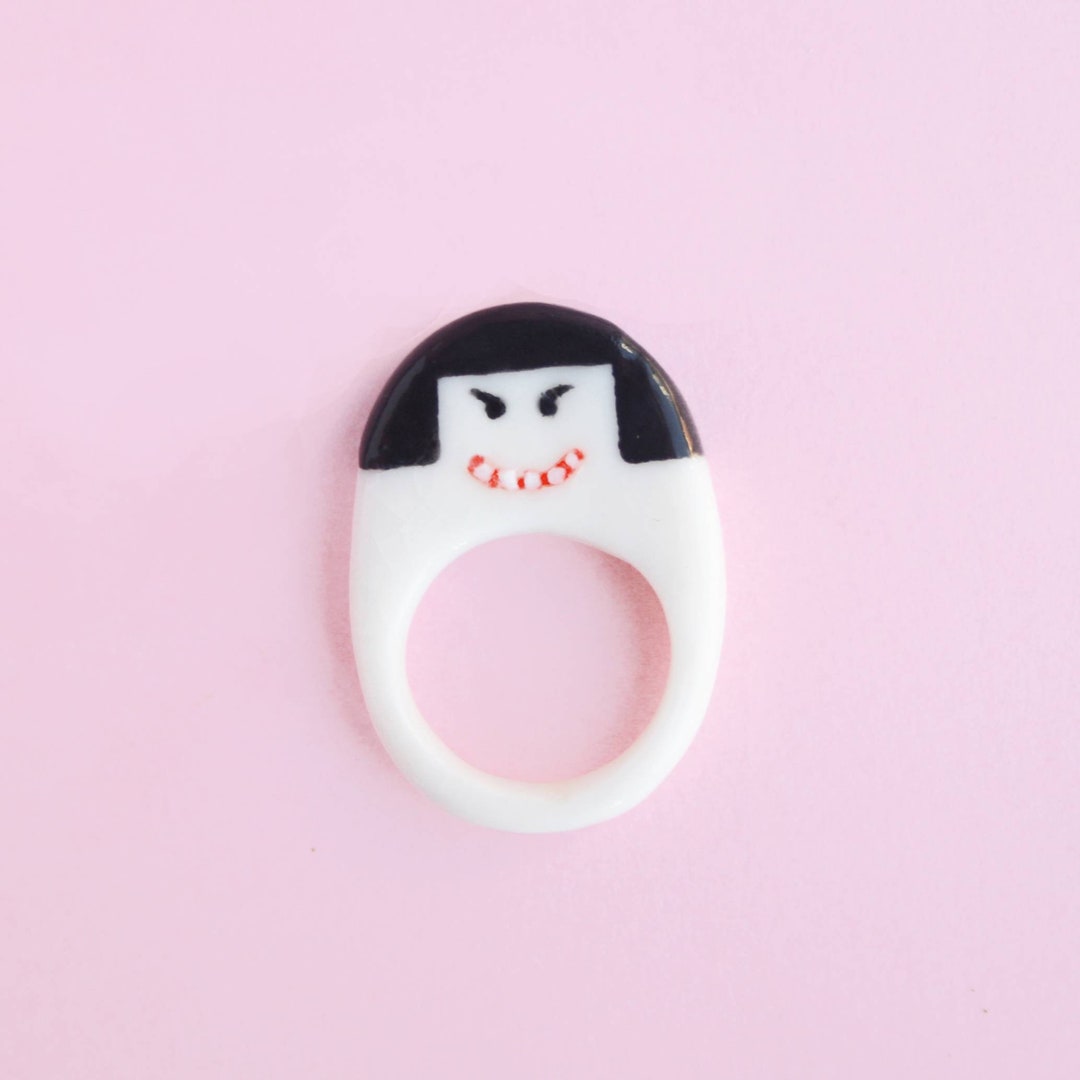 SIAMESE TWIN RING/ Reversible Ring/ Porcelain Ring/ Ceramic Jewelry ...