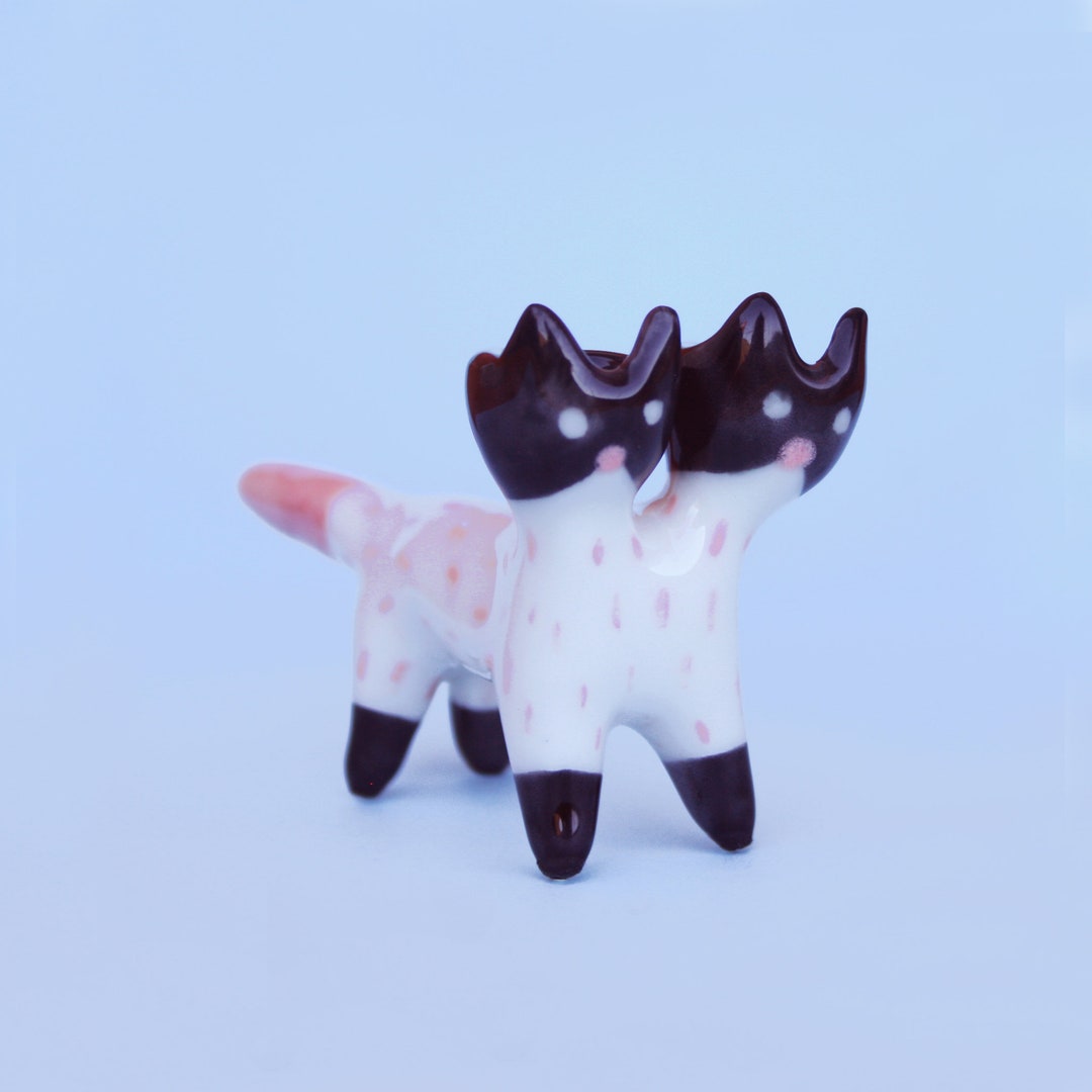 Siamese Cat Pipe / SIAMESE TWIN STUDIO / Double Smoking Pipe Ceramic ...