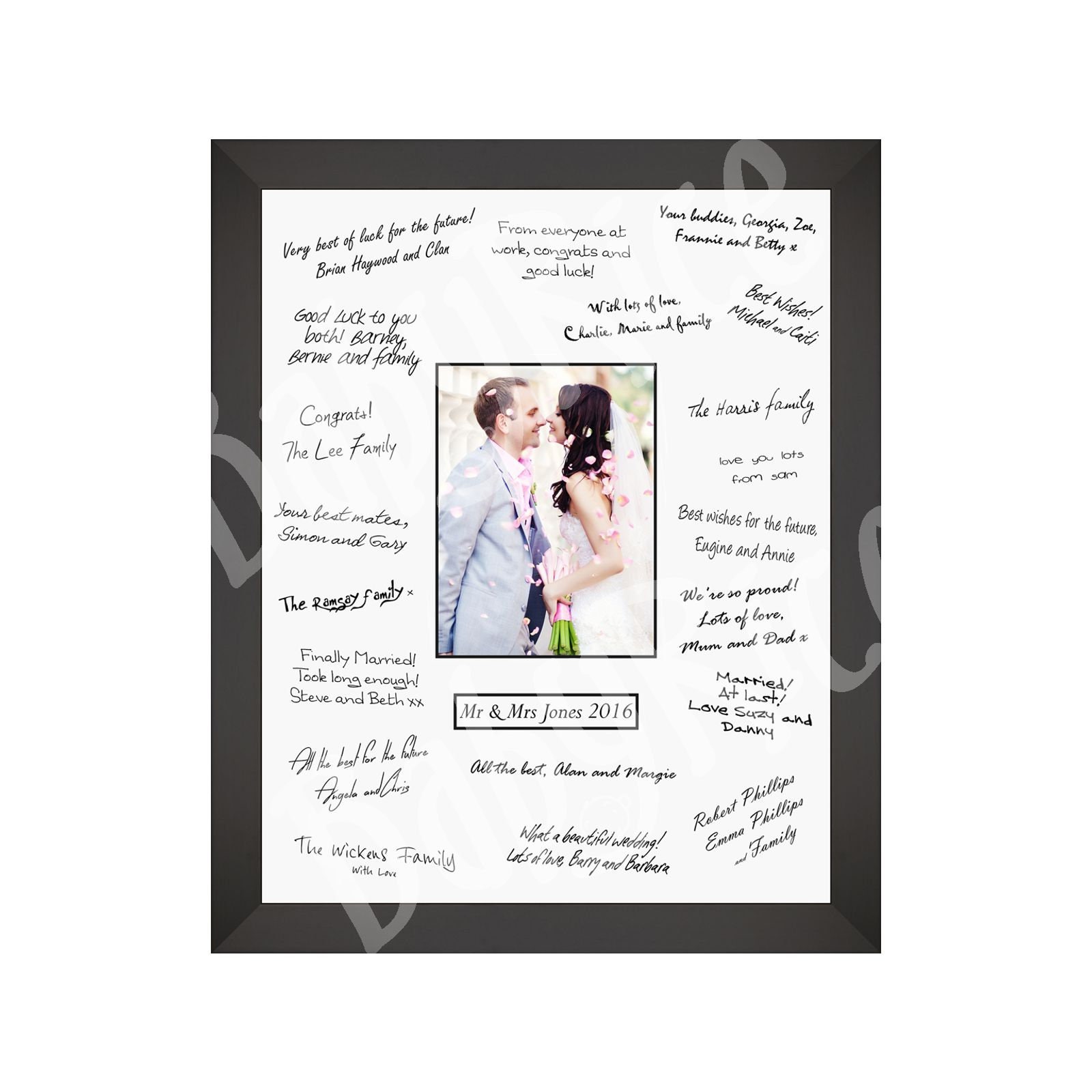 Wedding Guest Signature Signing Frame Silver, Gold, Black, White or Oak ...