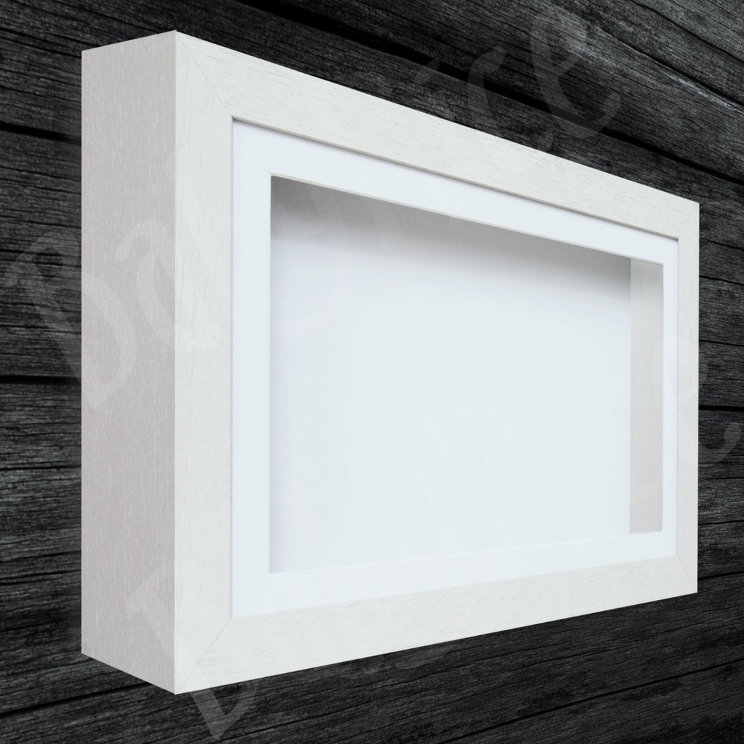 New White Deep Shadow Box Display Frame LOTS OF SIZES 4.8cm Inside ...